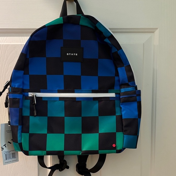 STATE | Accessories | State Kids Checkered Backpack Black Blue And ...